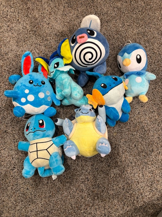 Toys | Pokemon Water Type Plush Bundle Squirtle Vaporeon Mudkip Poliwag ...